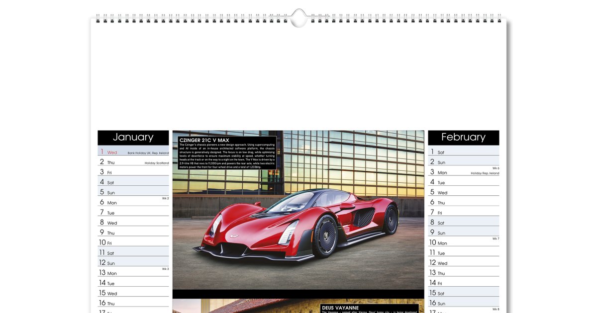 Wheels Promotional Wall Calendar | Brunel Promotions