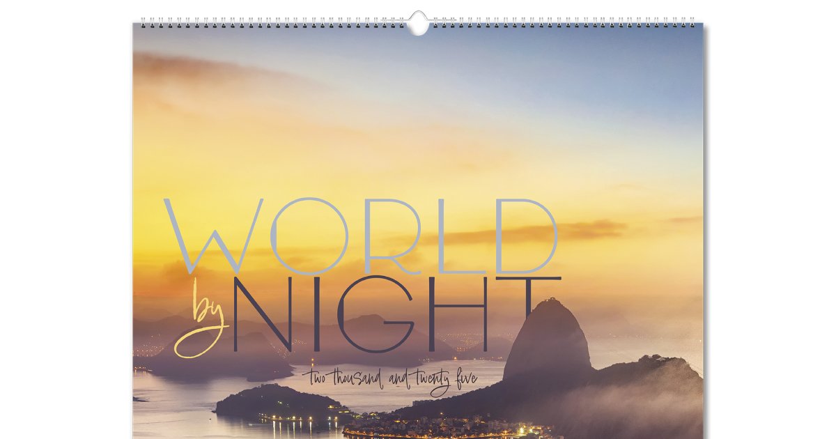World by Night Promotional Wall Calendar | Brunel Promotions