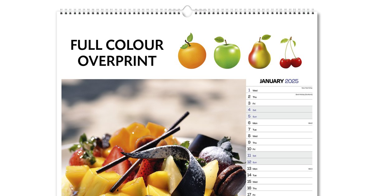 Size 3A Templated Bespoke Promotional Wall Calendar | Brunel Promotions